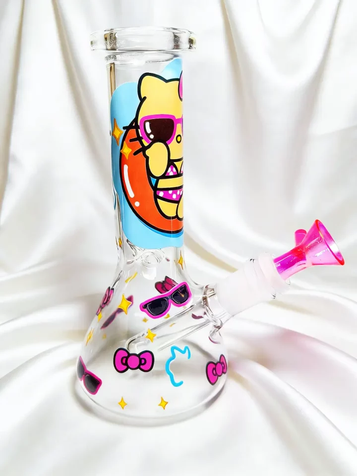 Hello Kitty Luxury Socialite Beaker Glass Bong | Modern Party - Girl Stash