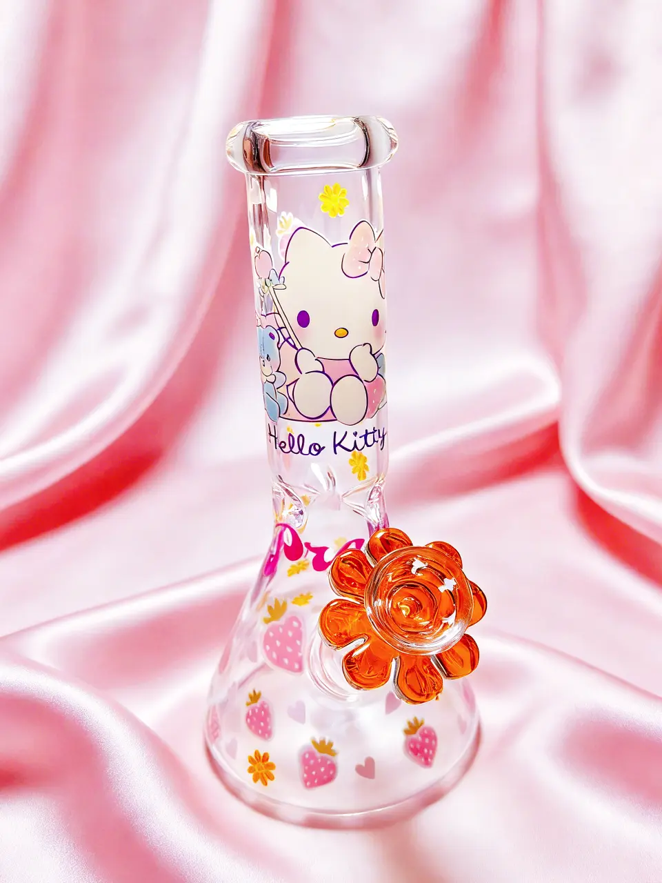 Hello Kitty Strawberries Daisies Beaker Glass Bong | Sweetheart Party ...