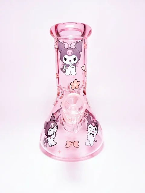 Kuromi Pastel Pink Glass Beaker Bong | Rebel Cutie - Girl Stash