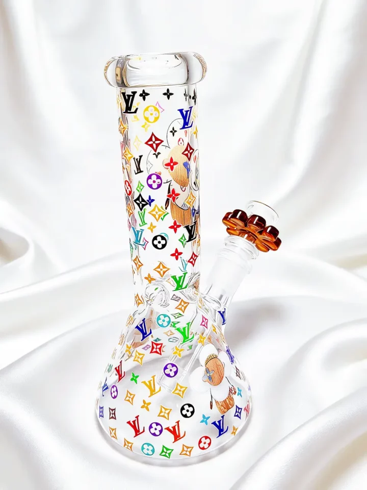LV Monogram Beaker Glass Bong | Classic Icon - Girl Stash