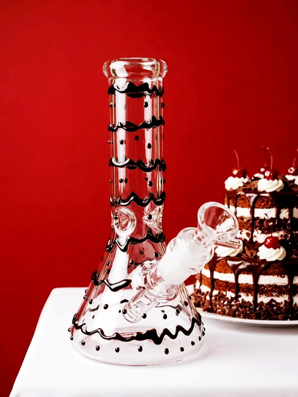 Dark Chocolate Temptation Beaker Glass Bong - Girl Stash